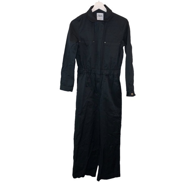 Zara | Pants & Jumpsuits | Zara The Dorian Long Sleeve Jumpsuit Black ...